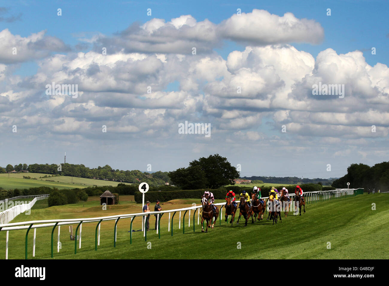 Jockey Richard Evans on April Fool leads the field during the Dougland ...