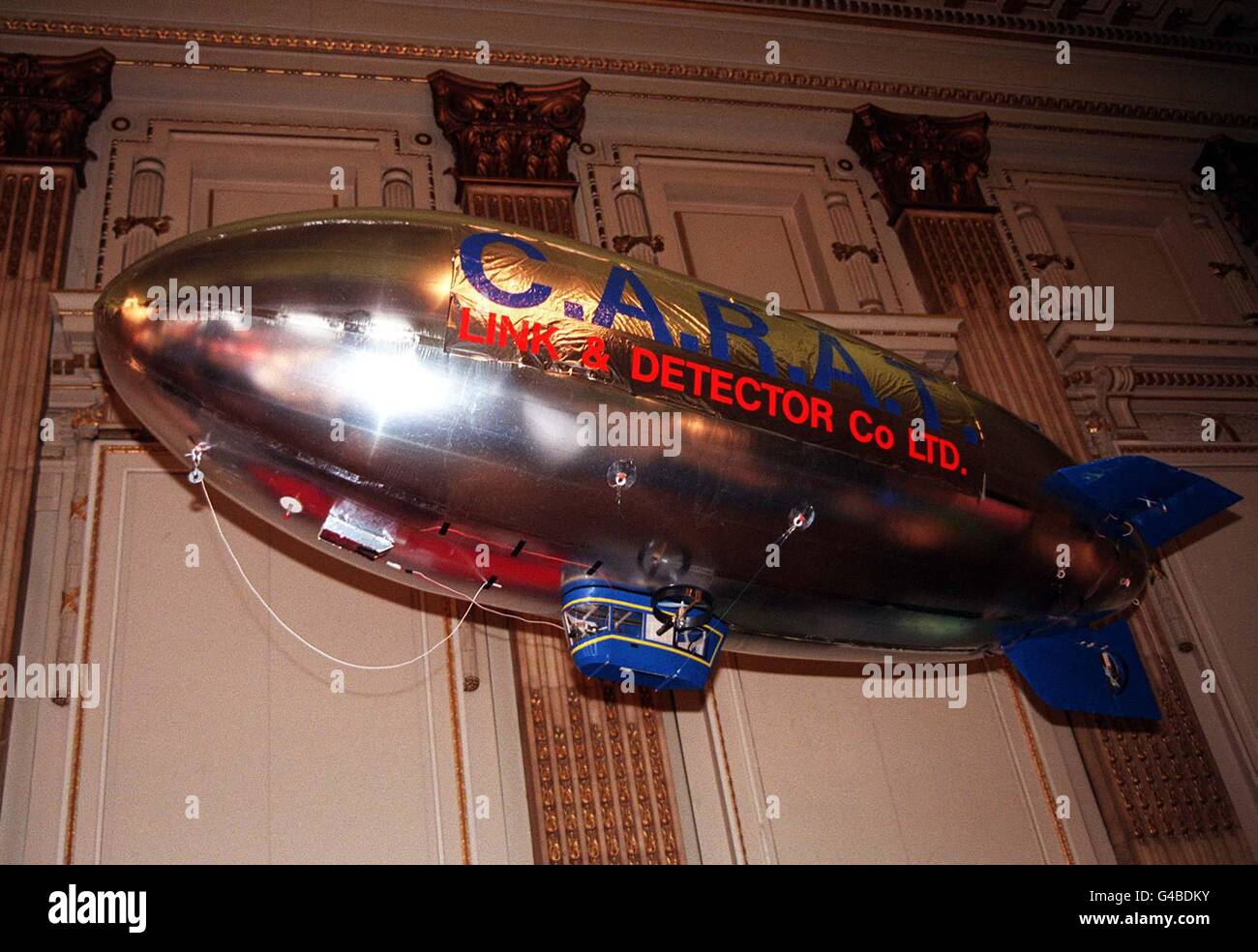 A police airship equipped with surveillance cameras, which will be ...