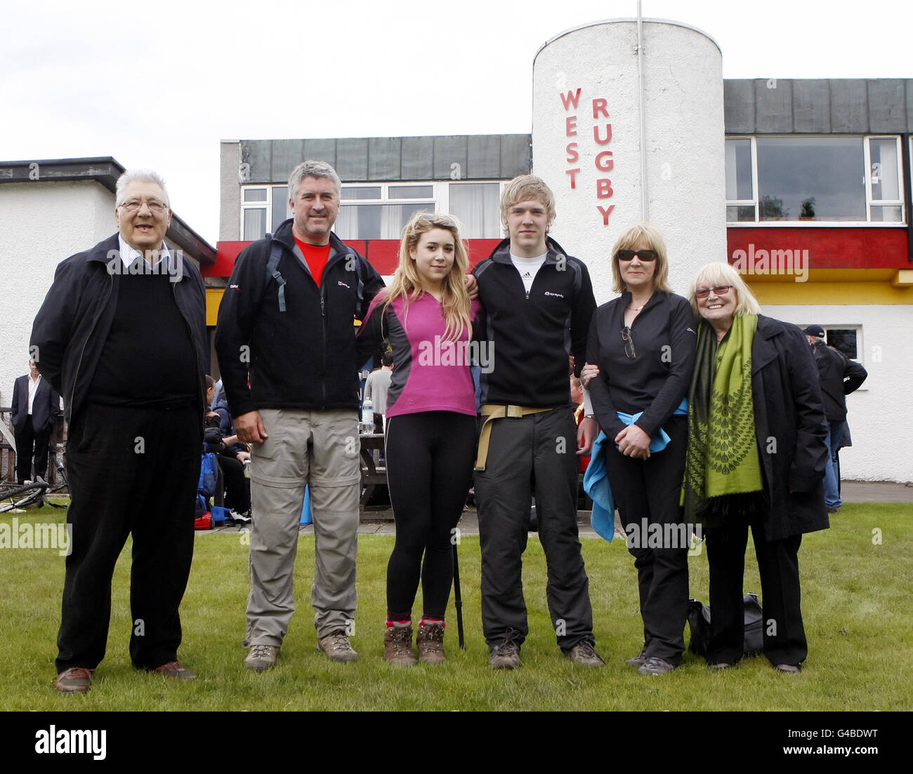 Connor Docherty (centre) after finishing the West Highland Way walk at ...