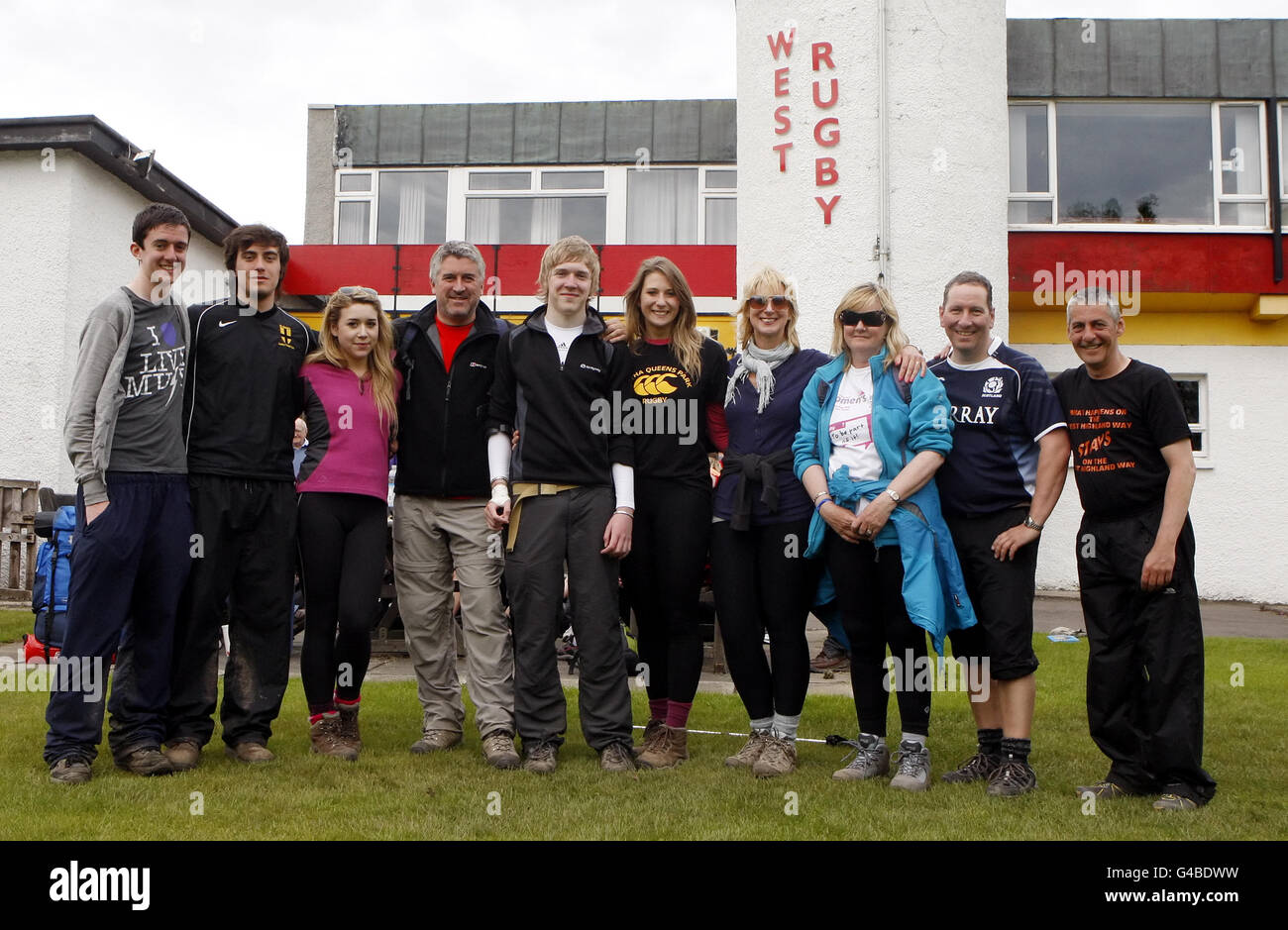 Connor Docherty (centre) after finishing the West Highland Way walk at ...