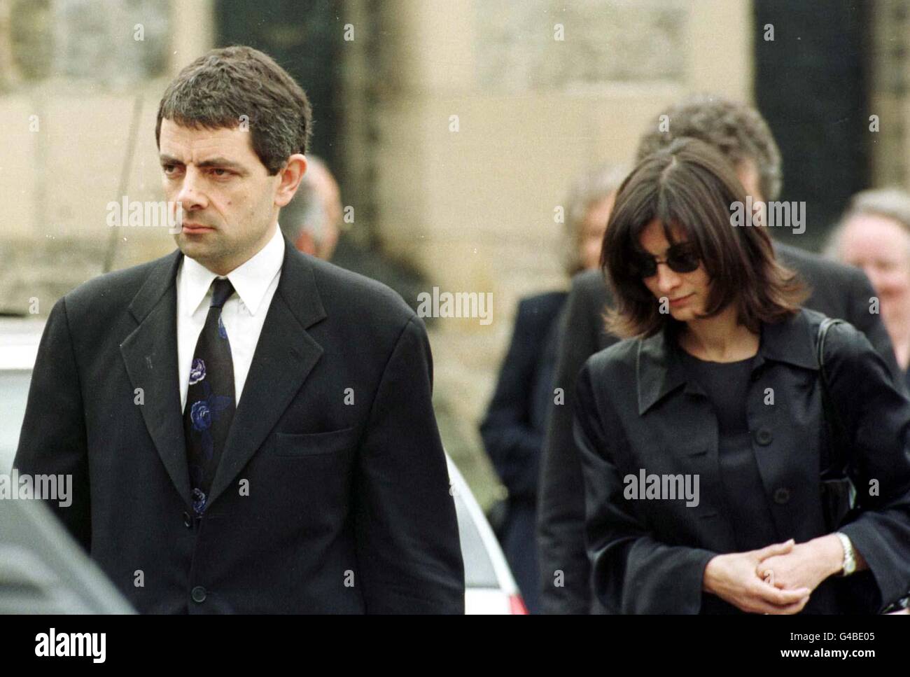 Comedian Rowan Atkinson arrives at St Andrews Church in Corbridge ...