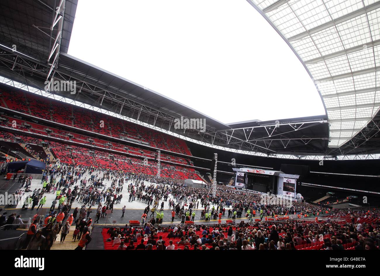 The crowd gathers inside Wembley for the Capital FM's Summertime Ball ...
