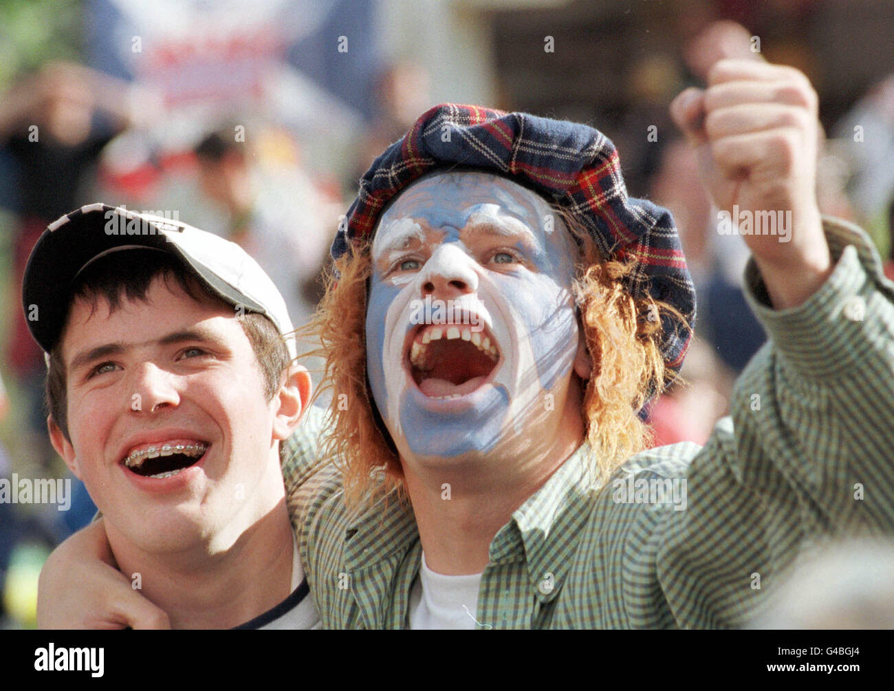Scots fans Glasgow 2 Stock Photo - Alamy