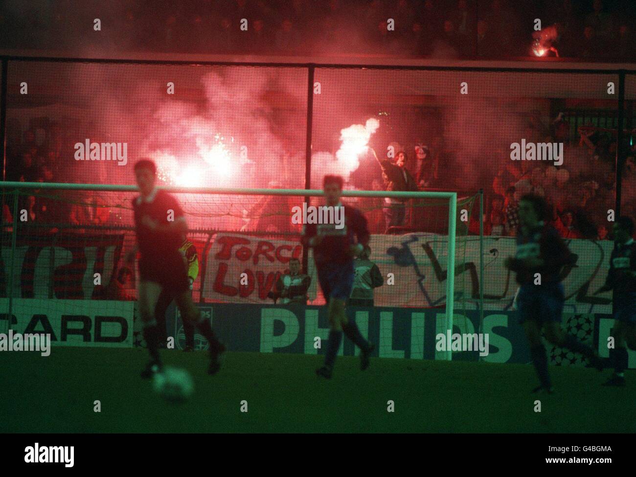 CHAMPIONS LEAGUE SOCCER. HAJDUK SPLIT FANS Stock Photo - Alamy