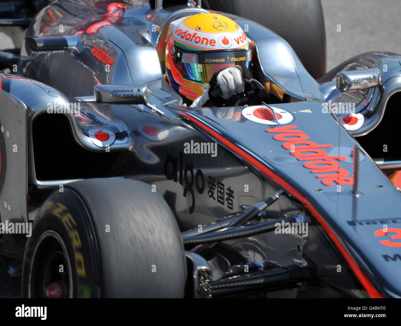 Lewis Hamilton of Vodafone McLaren Mercedes during the Practice Session ...