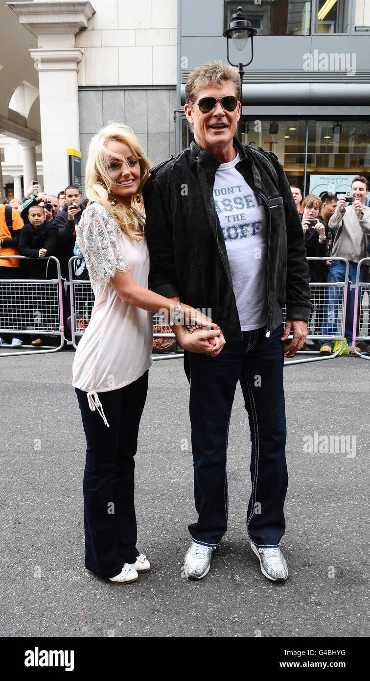 David Hasselhoff and girlfriend Hayley Roberts at the start of the ...