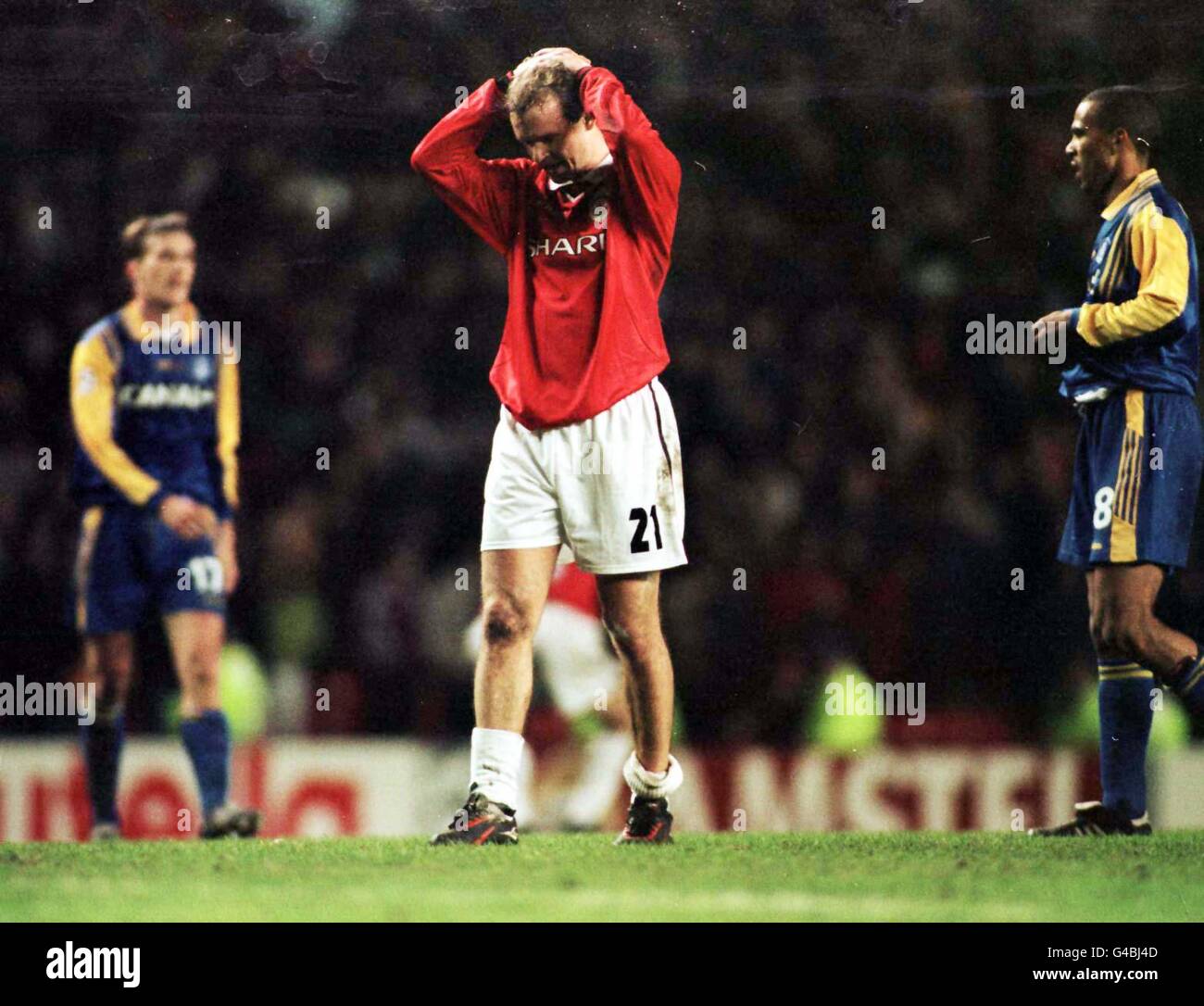 Henning Berg shows his disapointment after losing the UEFA Champions ...