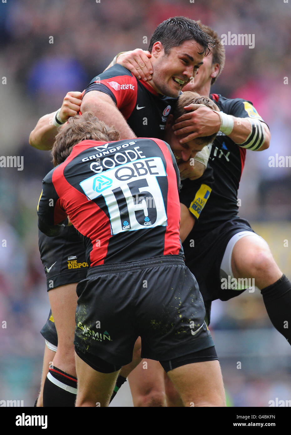 Saracens brad barritt celebrates victory hi-res stock photography and ...