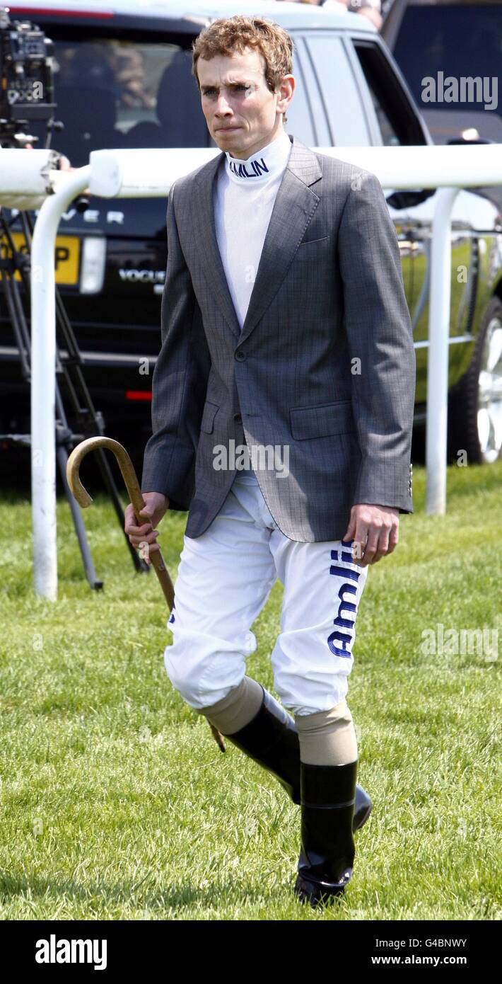 Jockey ryan moore at epsom downs racecourse hi-res stock photography ...