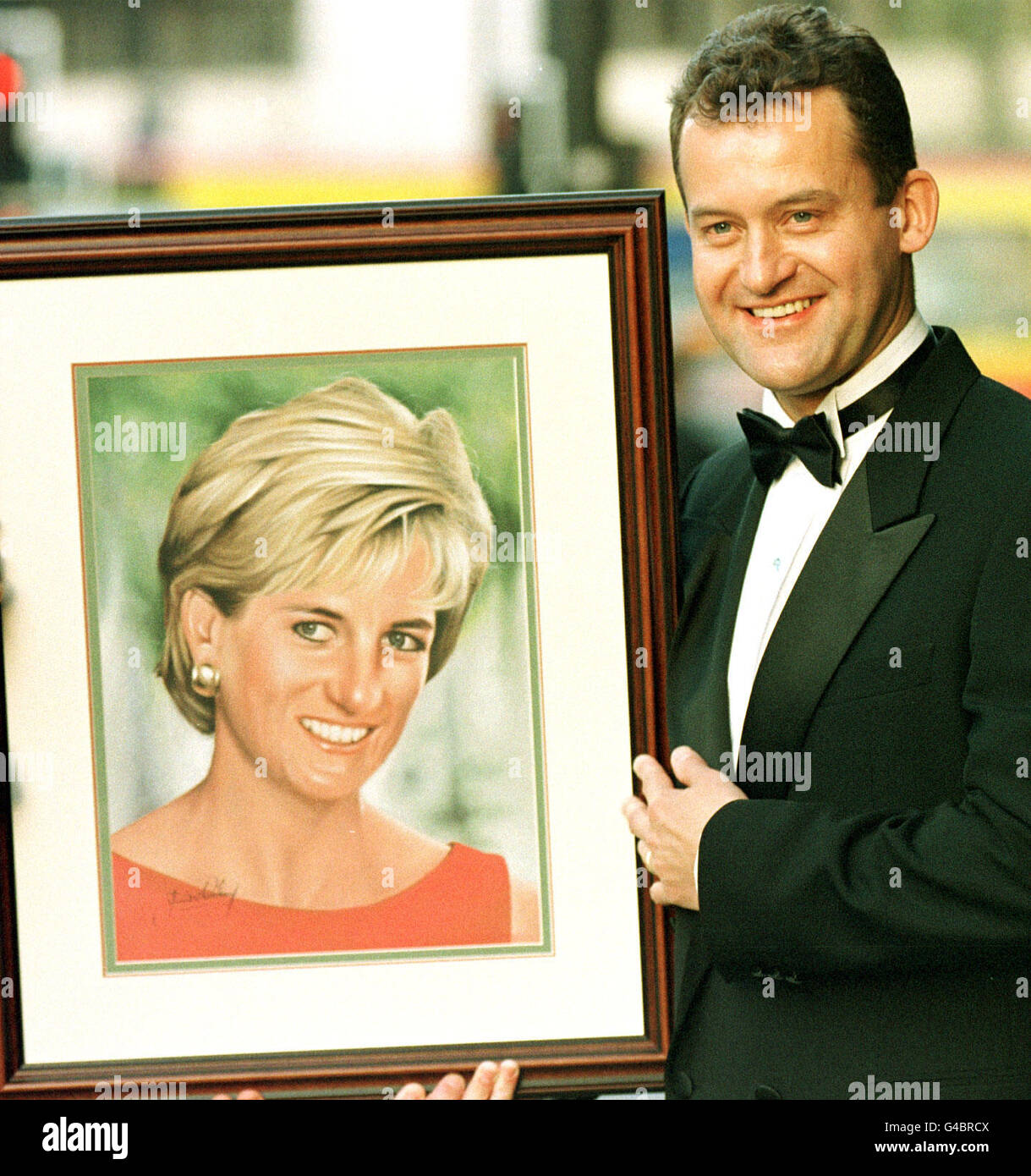Butler & painting of Diana Stock Photo - Alamy