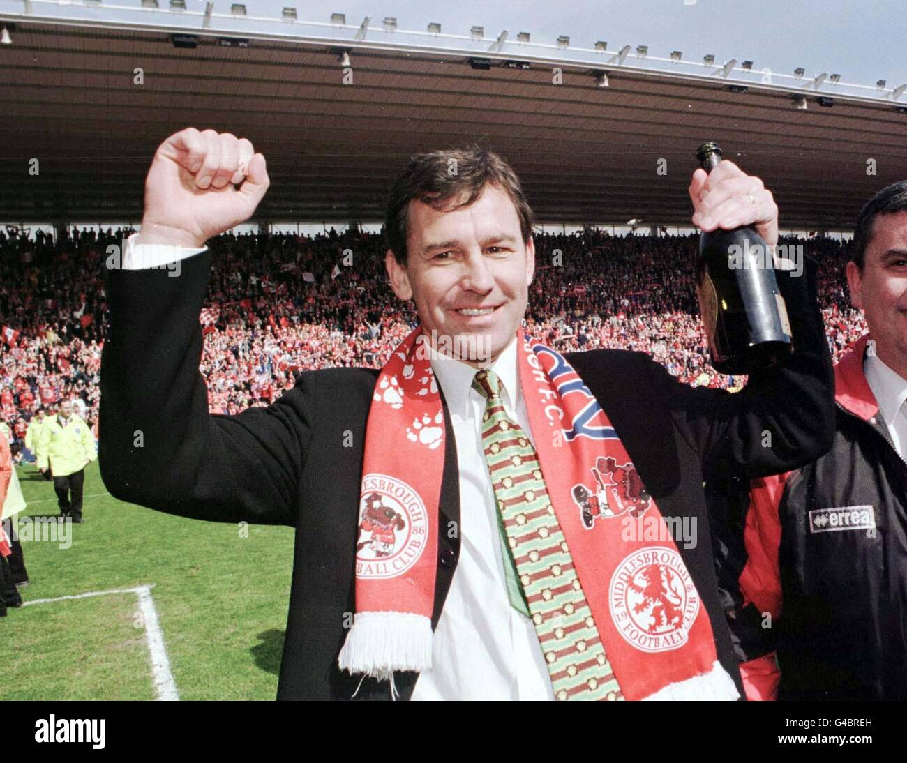 Middlesbrough's manager Brian Robson celebrates after todays victory ...
