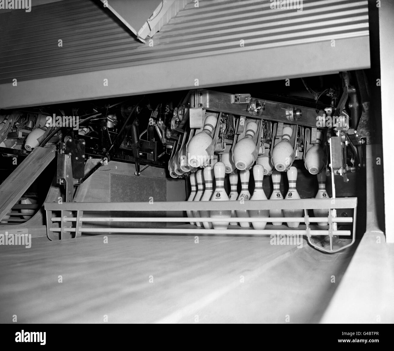 The pins are automatically replaced onto spots at the first ten pin ...