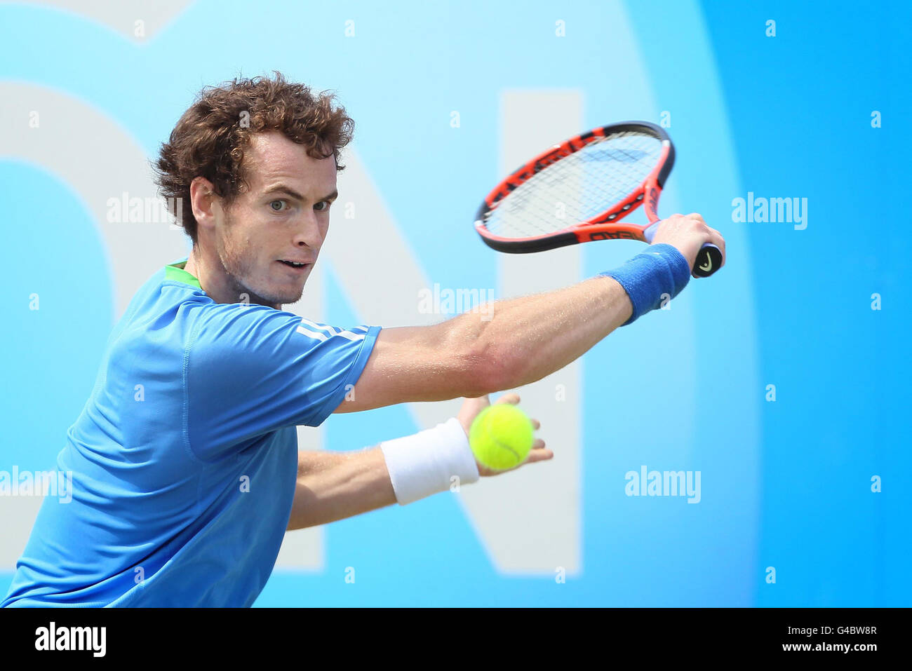 Great Britain's Andy Murray in action during the final of the AEGON ...