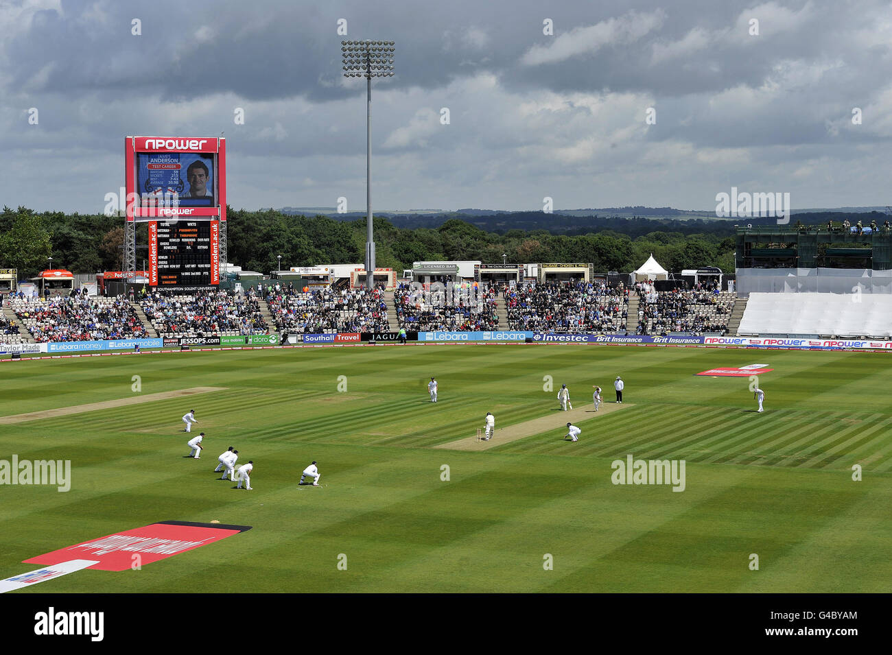 The first ball is bowled during the Third test between England and Sri ...
