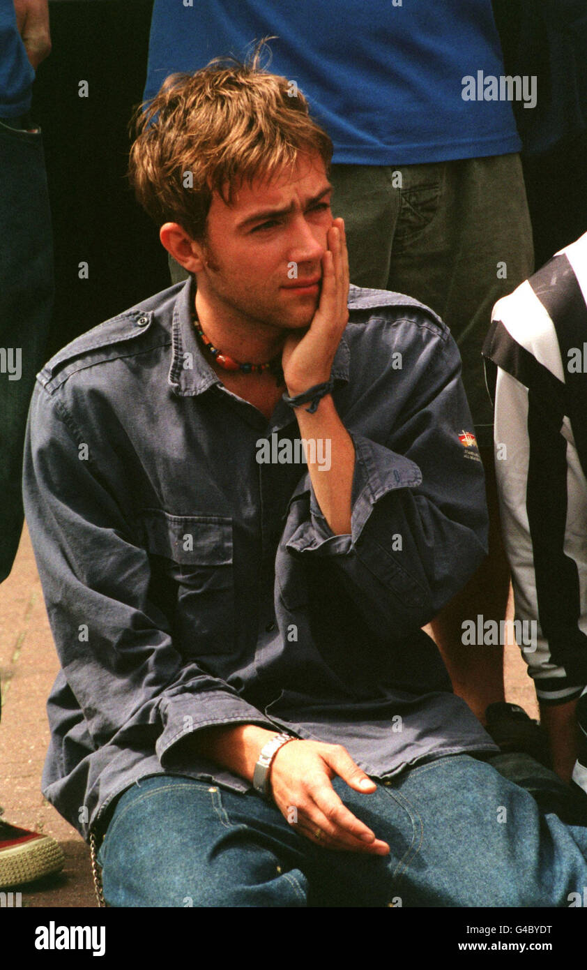 Damon Albarn, lead singer of the pop group "Blur", at Arsenal's ...