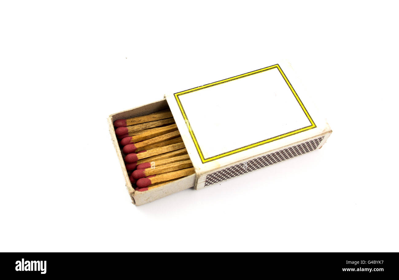 Box of matches isolated on white background Stock Photo - Alamy