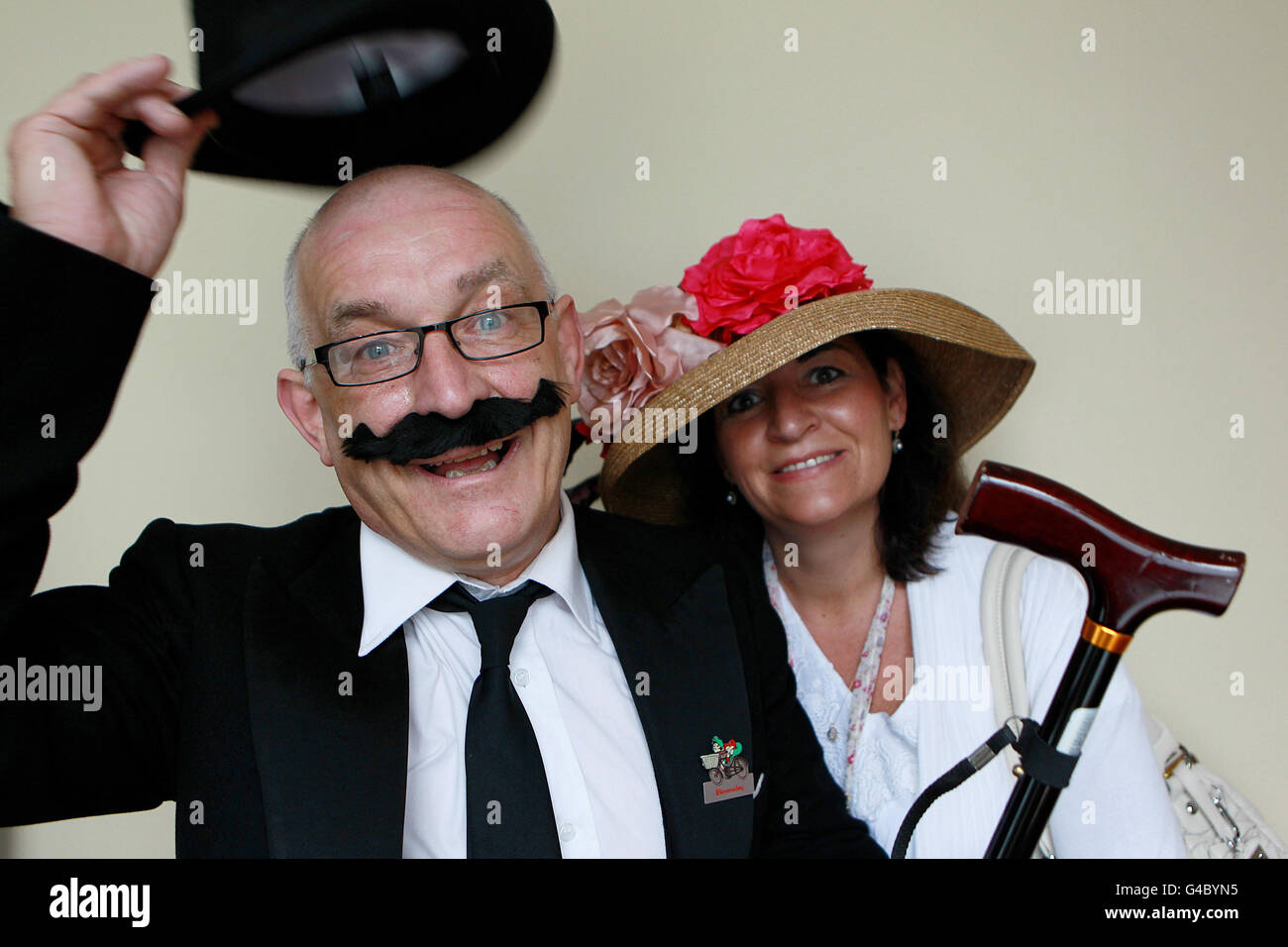 Frank Jones and Christine Kinsella dressed in period costumes in the ...