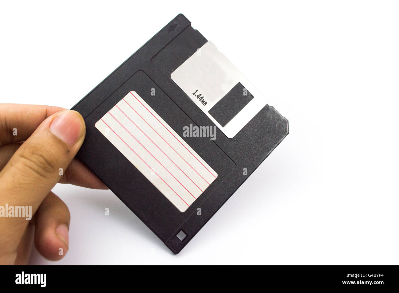 floppy disk in hand isolated on white background Stock Photo - Alamy
