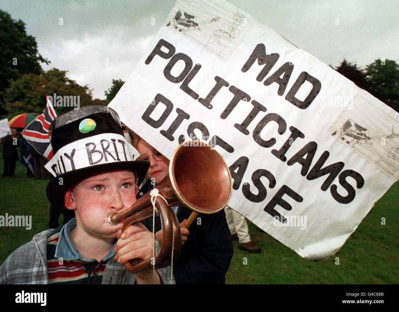Harry Cole, 9, from the Forest of Dean blows his own trumpet at the ...