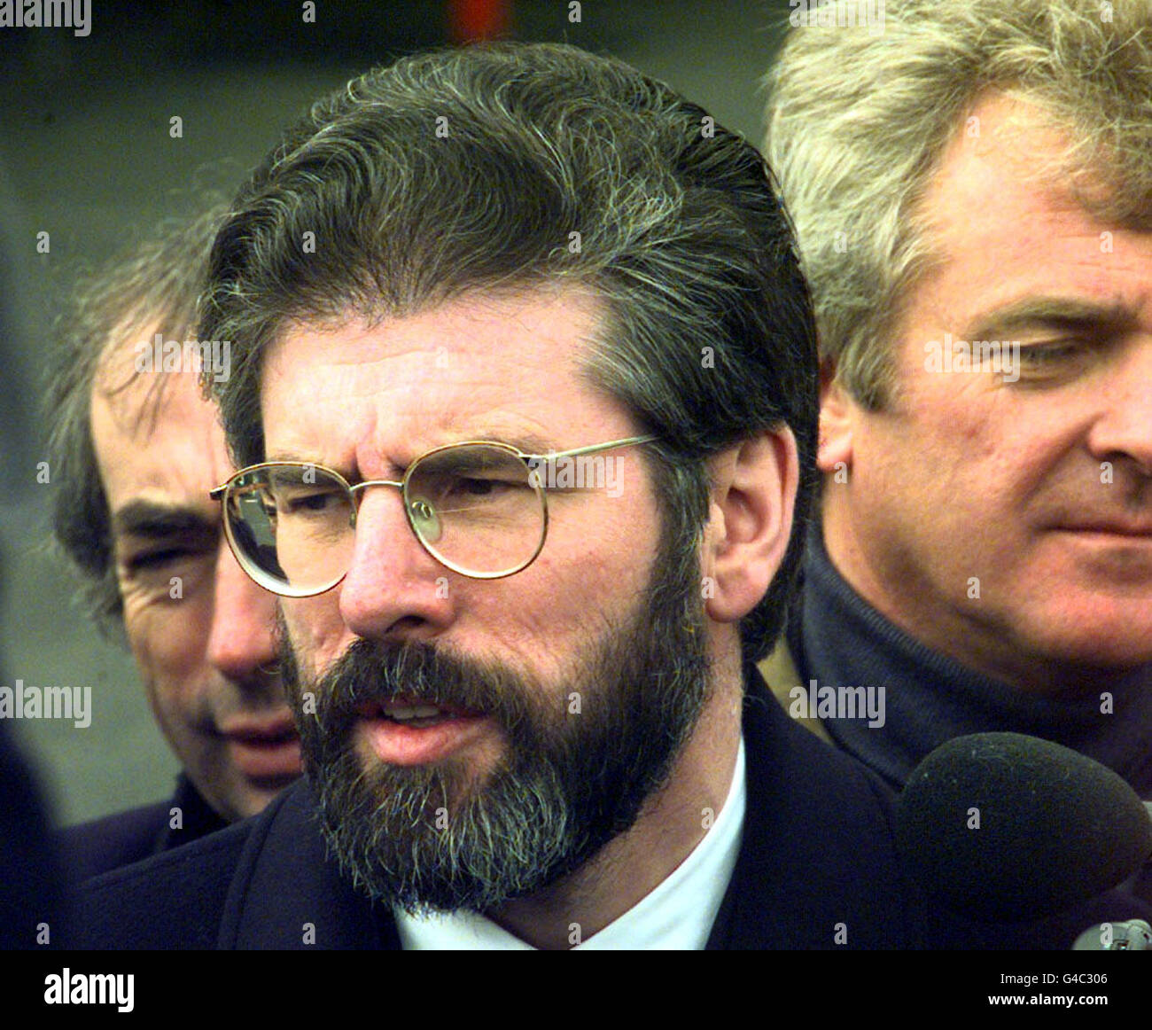 Sinn Fein leader Gerry Adams arrives at Castle Buildings, Stormont ...