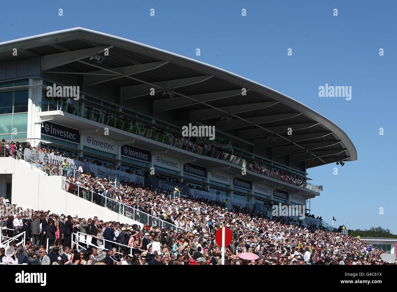 General view of the grandstand at epsom downs racecourse hi-res stock ...