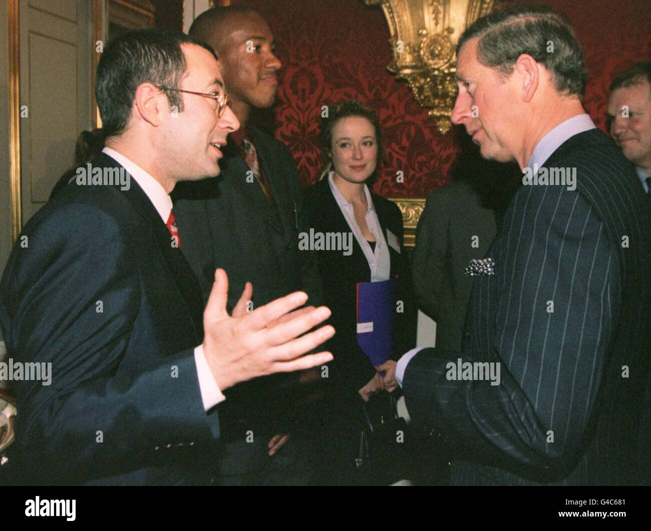 The Prince of Wales (right) meets comedian Ben Elton (front left ...