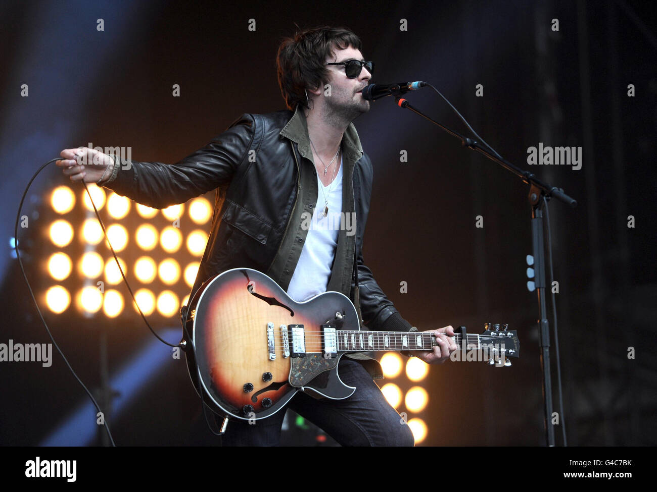 Liam Fray of the Courteeners performs on the main stage during the ...