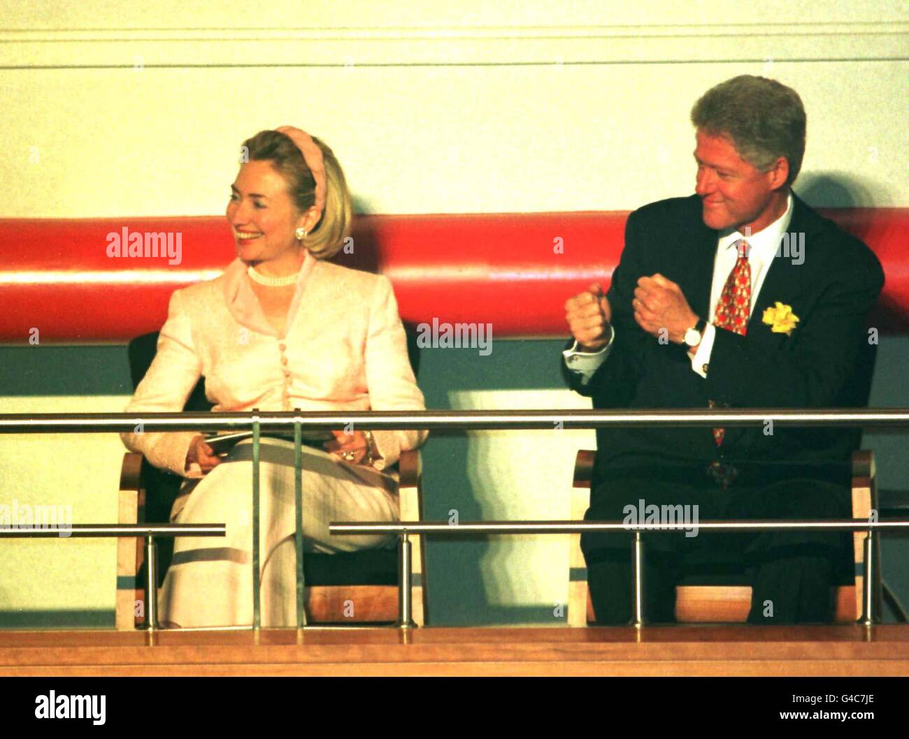 US President Bill Clinton and wife Hillary during tonight's (Saturday ...