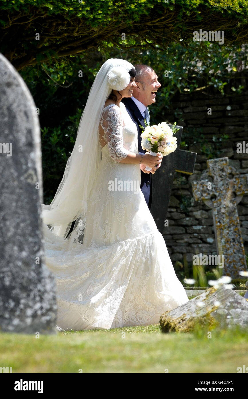 Lily Allen arrives at St James The Great Church in Cranham with her ...