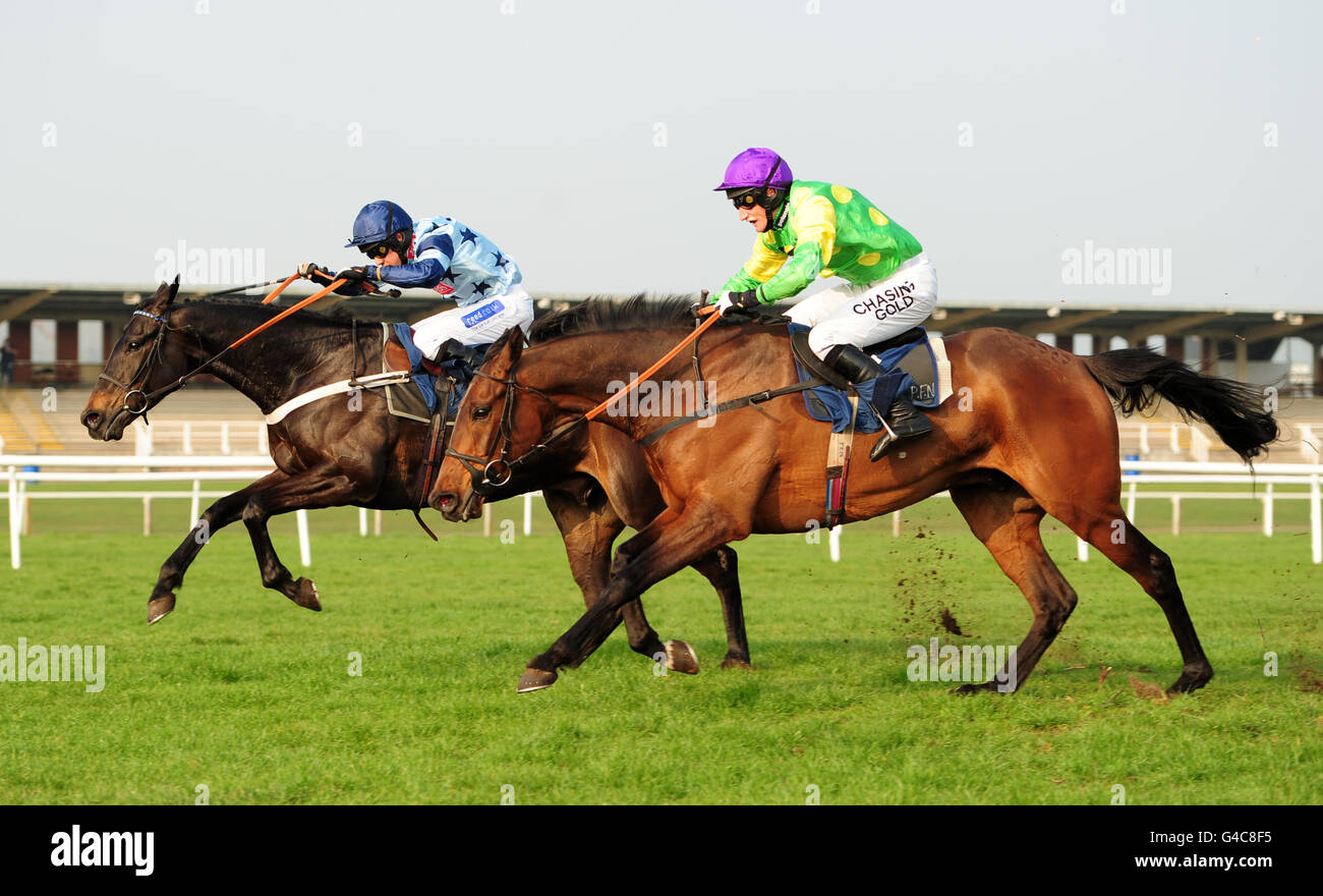 Jockey Felix de Giles on Bai Zhu (left) jumps ahead of Daryl Jacob on ...