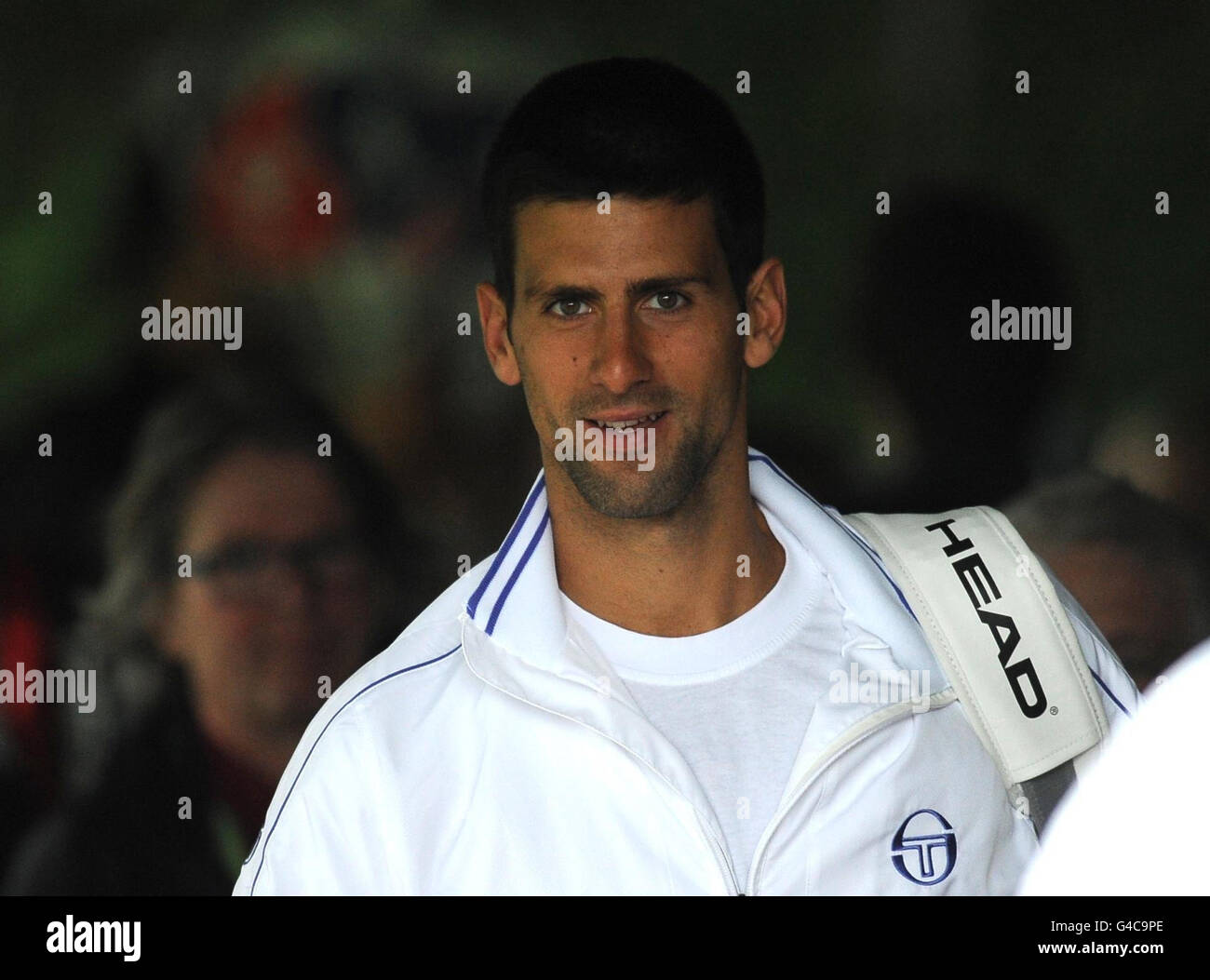 Serbia's Novac Djokovic arrives for practice during the practice day ...