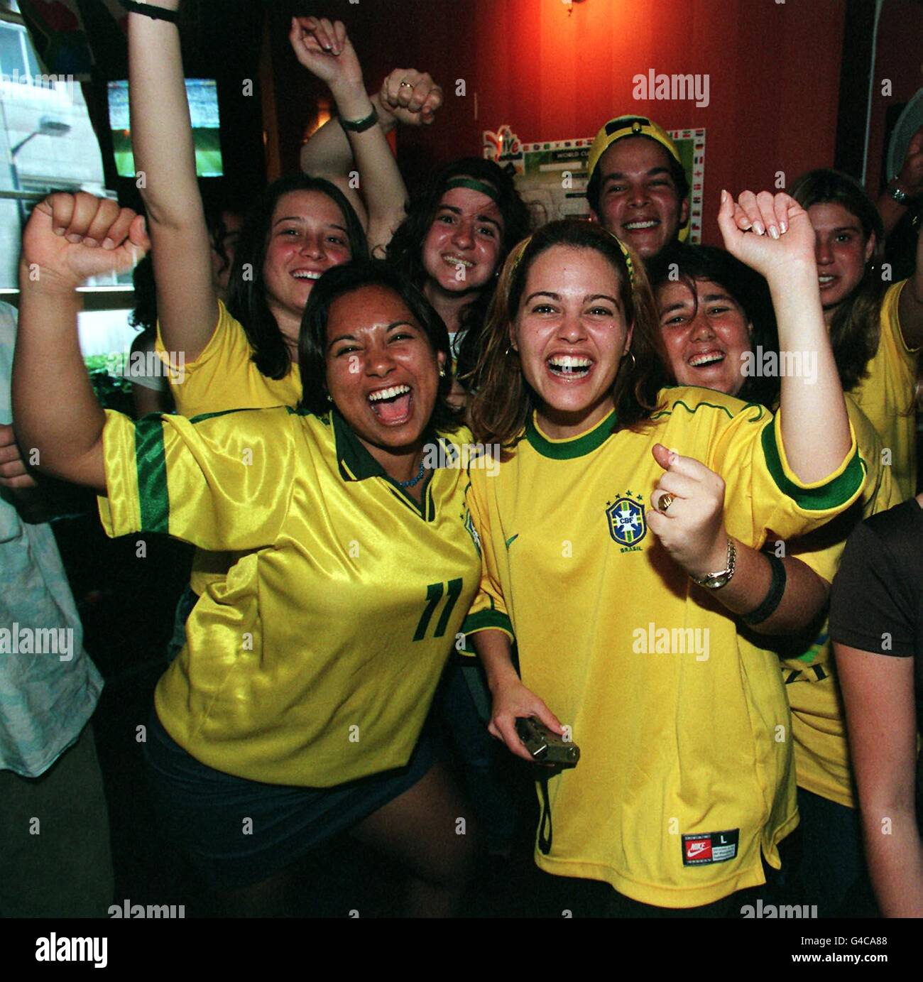 Brazilian fans in London Stock Photo - Alamy
