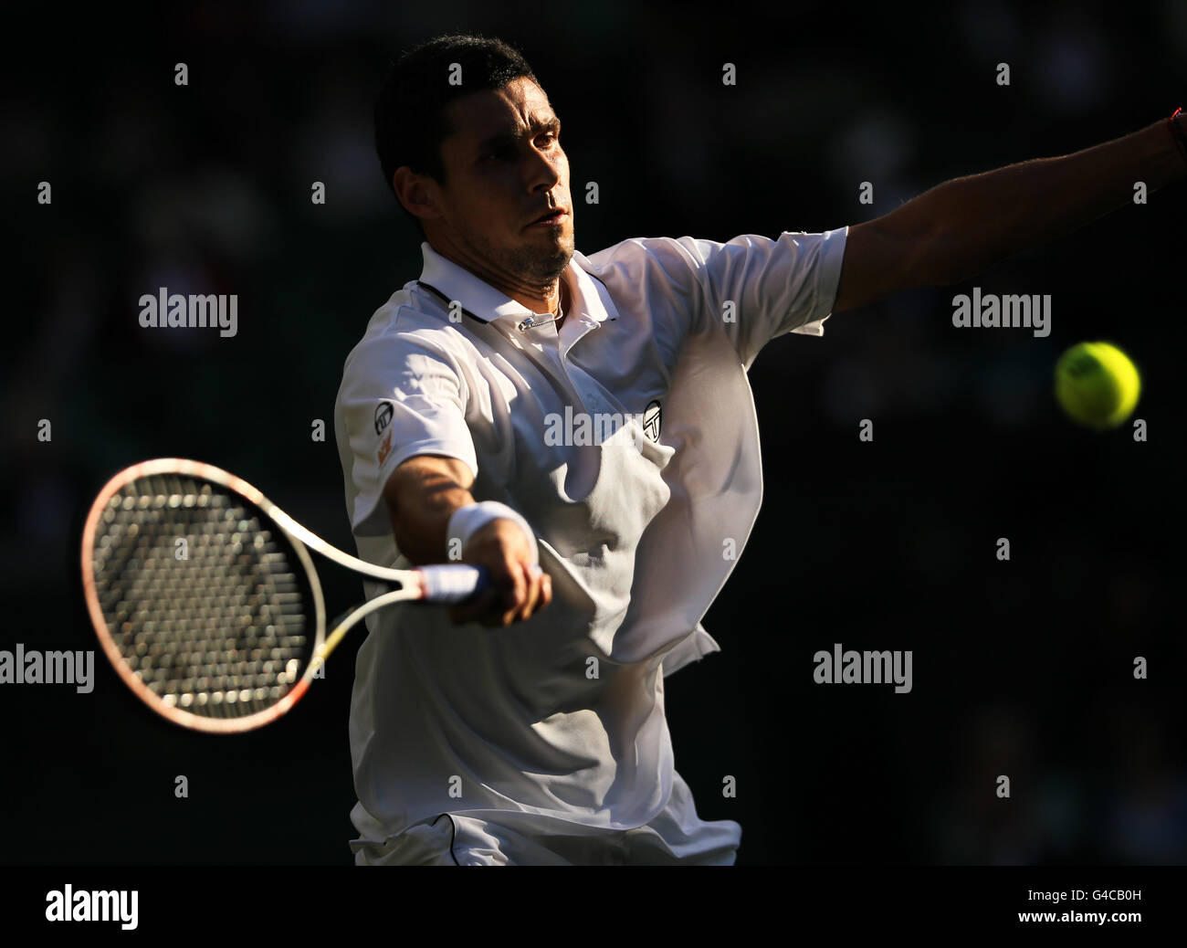Romania's Victor Hanescu in action during his match with USA's Andy ...