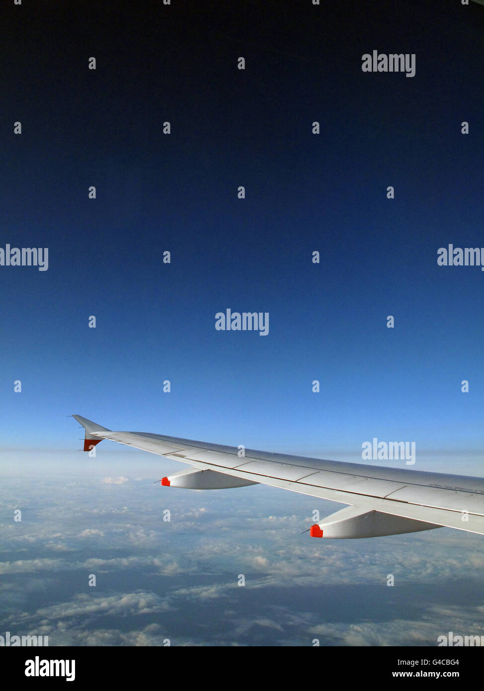 View from an aircraft window. The view from the window of an Airbus ...