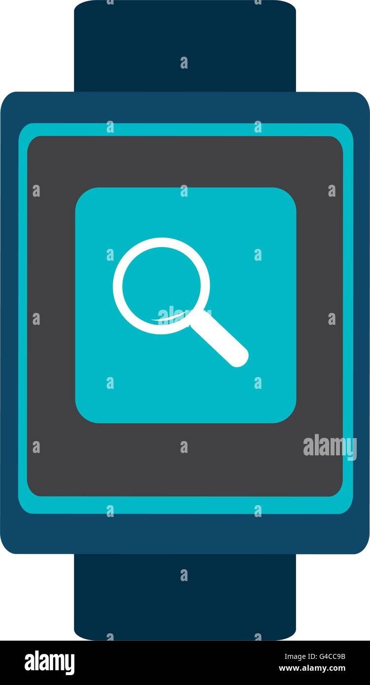 blue smartwatch with colorful media icon,vector graphic Stock Vector ...