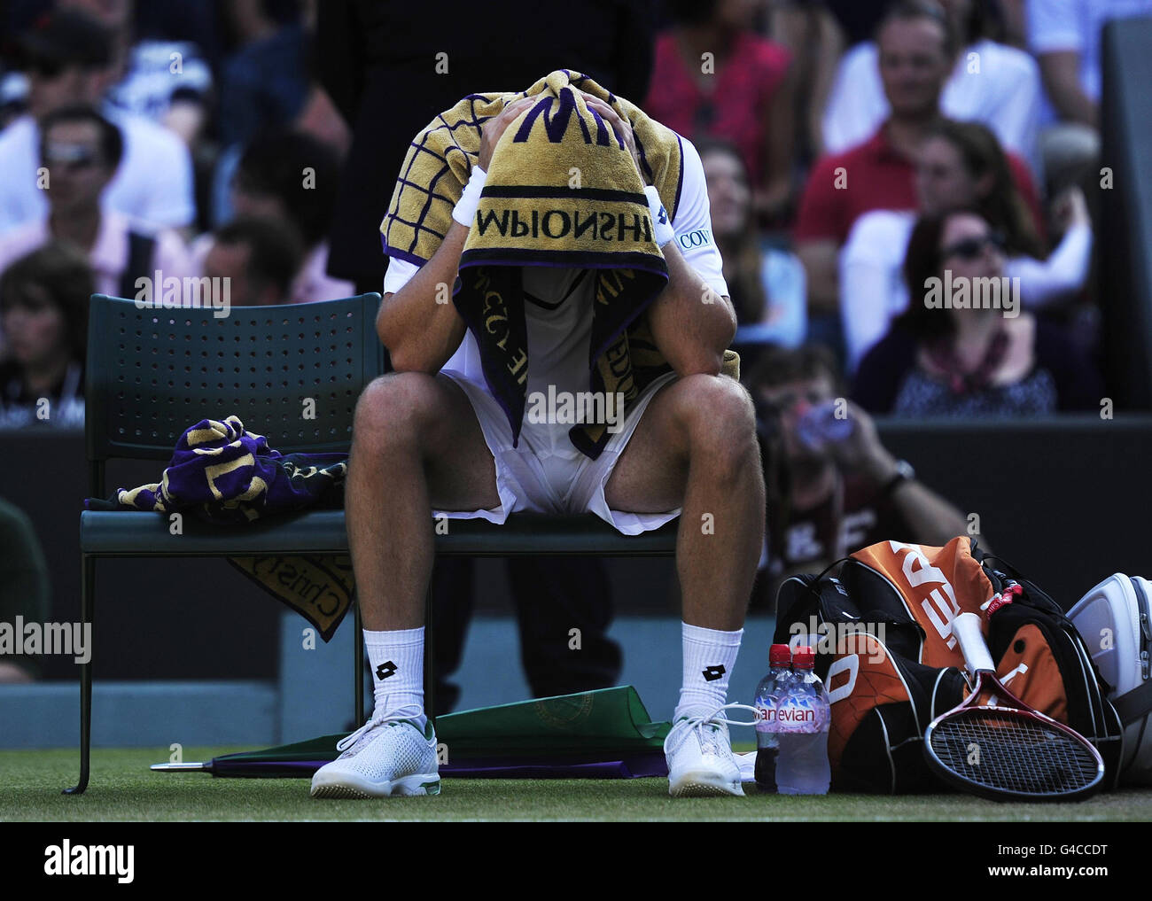 10002 tennis wimbledon full length reacting mangrr hi-res stock ...