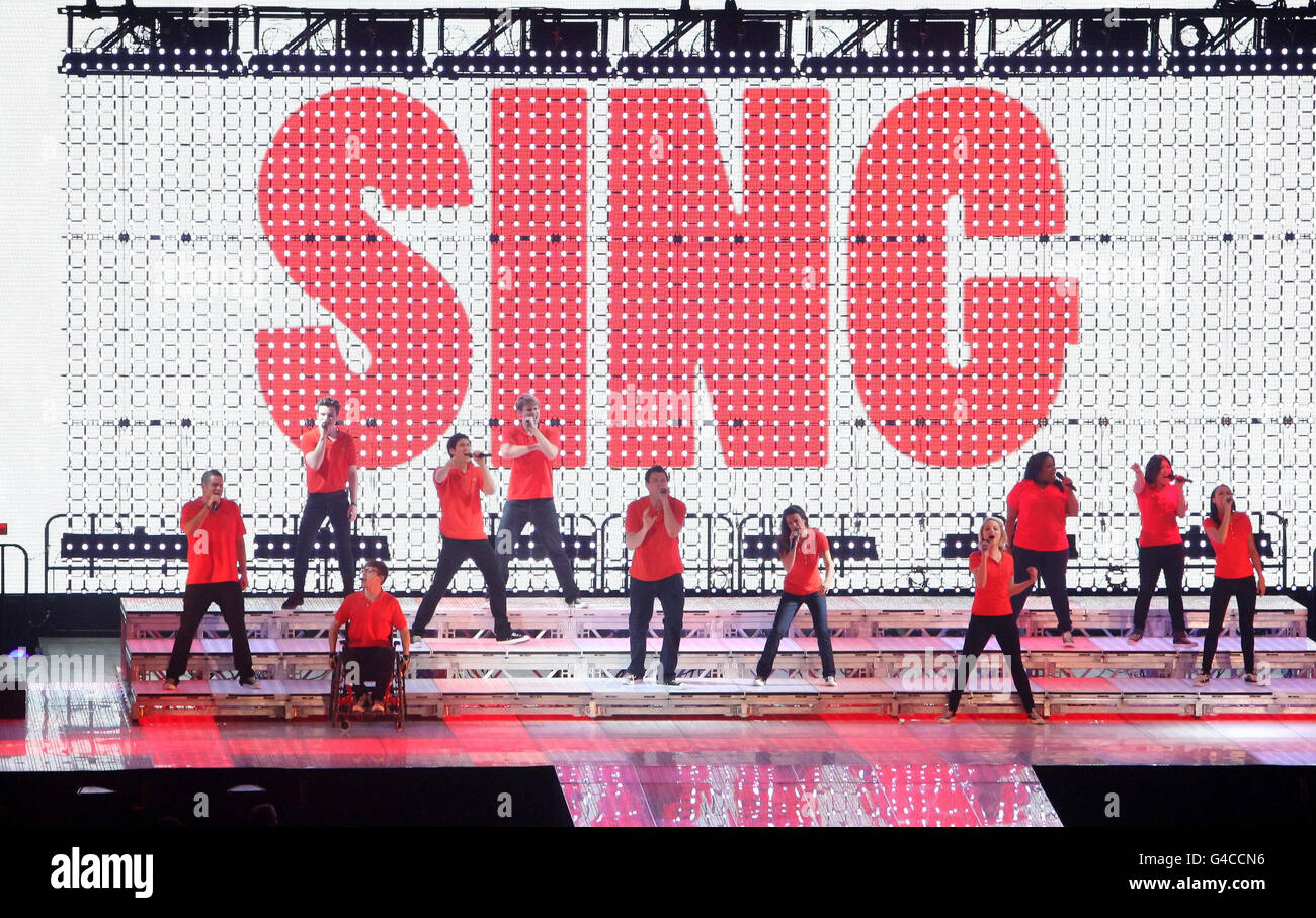 Glee Live Tour - London. Members from the cast of Glee perform during ...