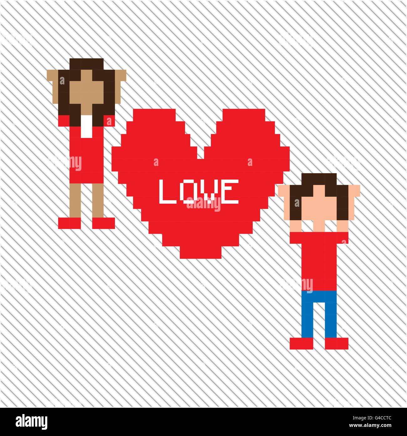 Pixel art man love hi-res stock photography and images - Alamy