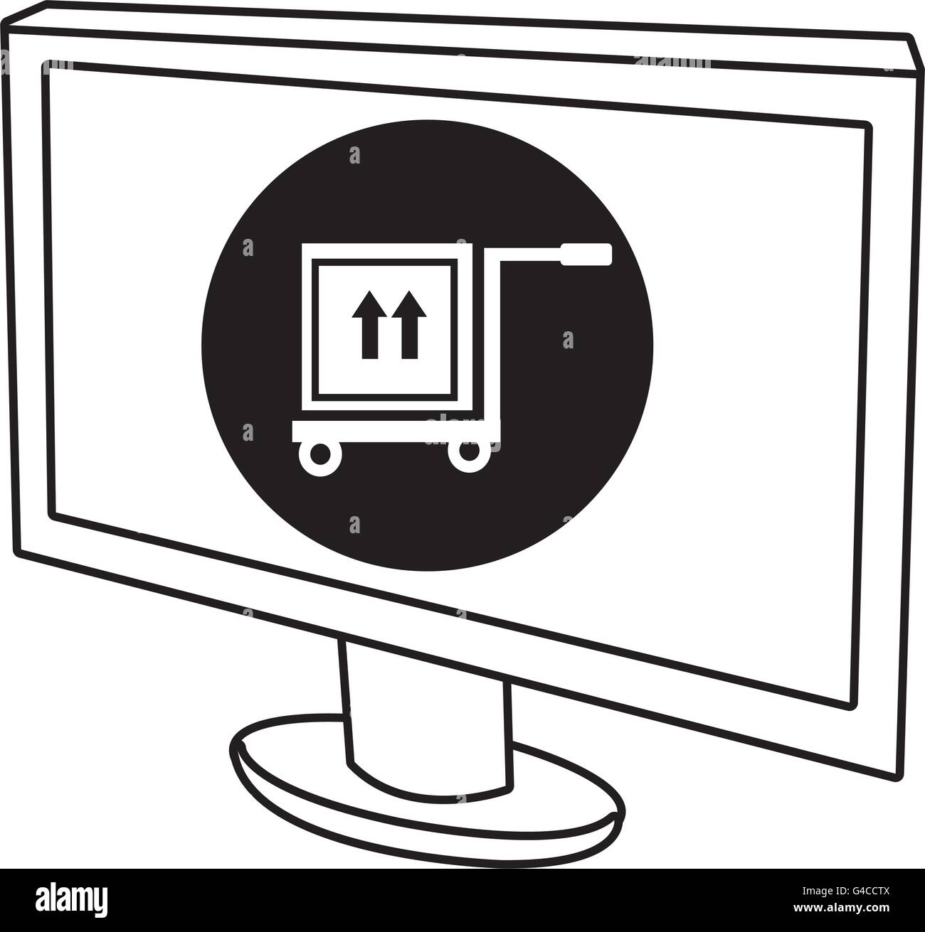 electronic device screen with media icon,vector graphic Stock Vector ...