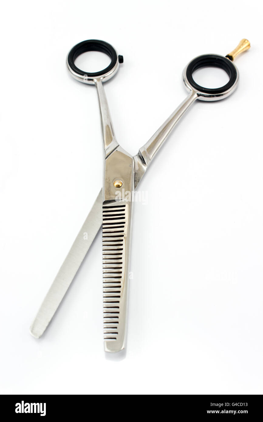 Professional haircutting scissors isolated on white Stock Photo - Alamy