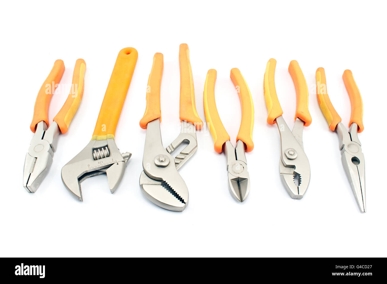 Various pliers isolated on white Stock Photo - Alamy