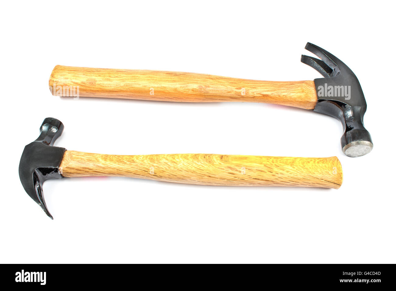 Two wood hammer isolated on white Stock Photo - Alamy