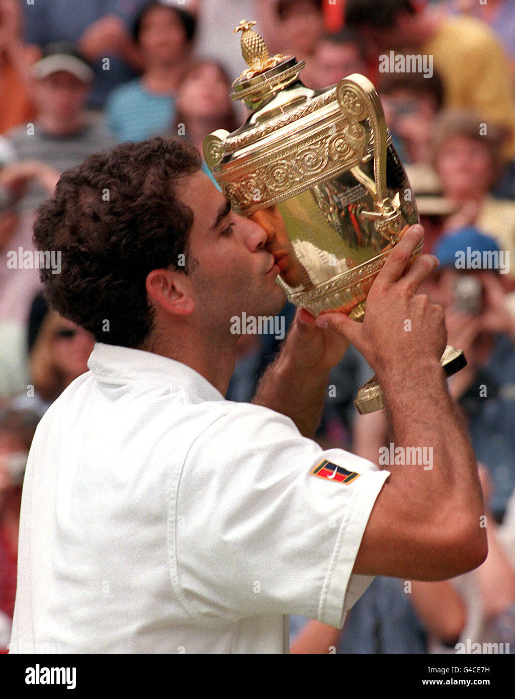 Pete sampras celebrates winning the mens final at wimbledon hi-res ...