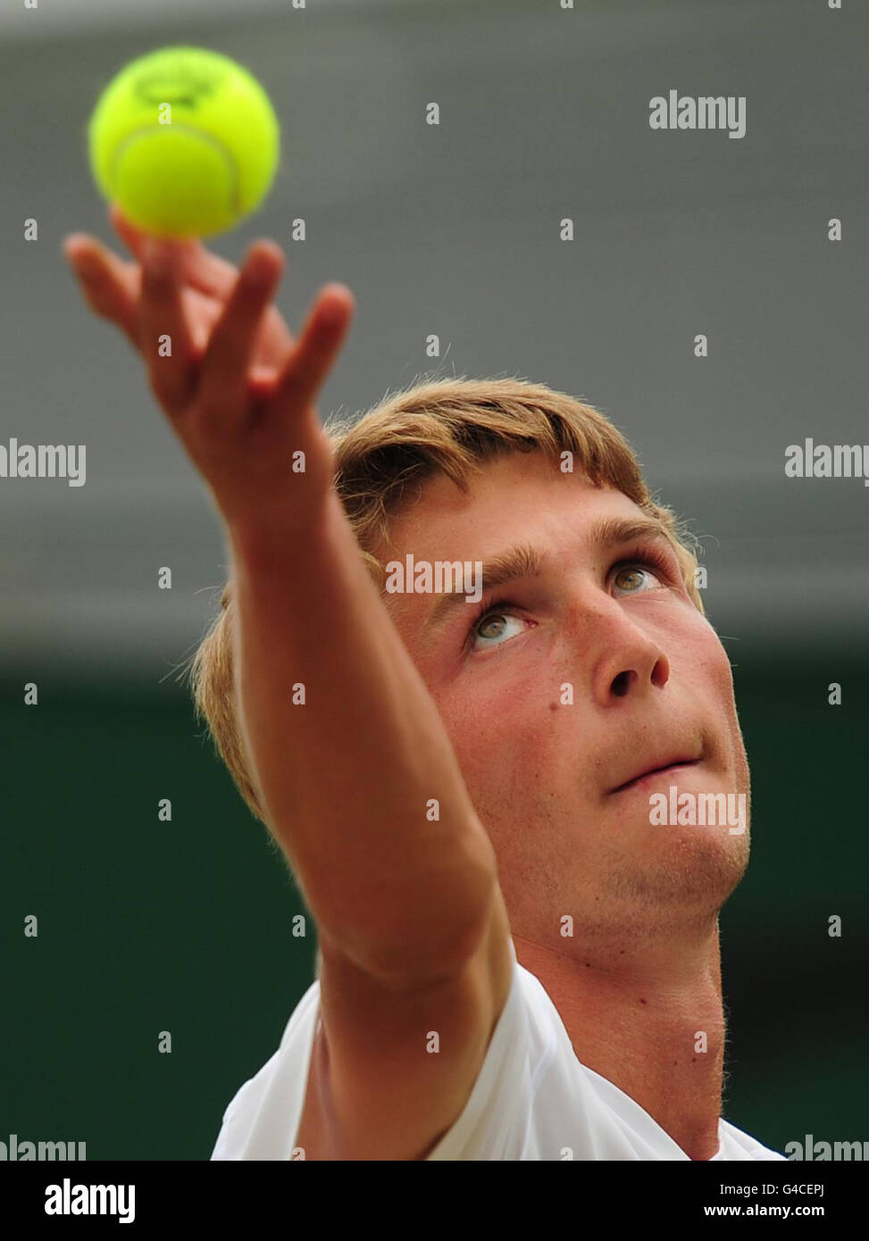 Great Britain's Liam Broady in action against Germany's Robin Kern during day ten of the 2011 ...