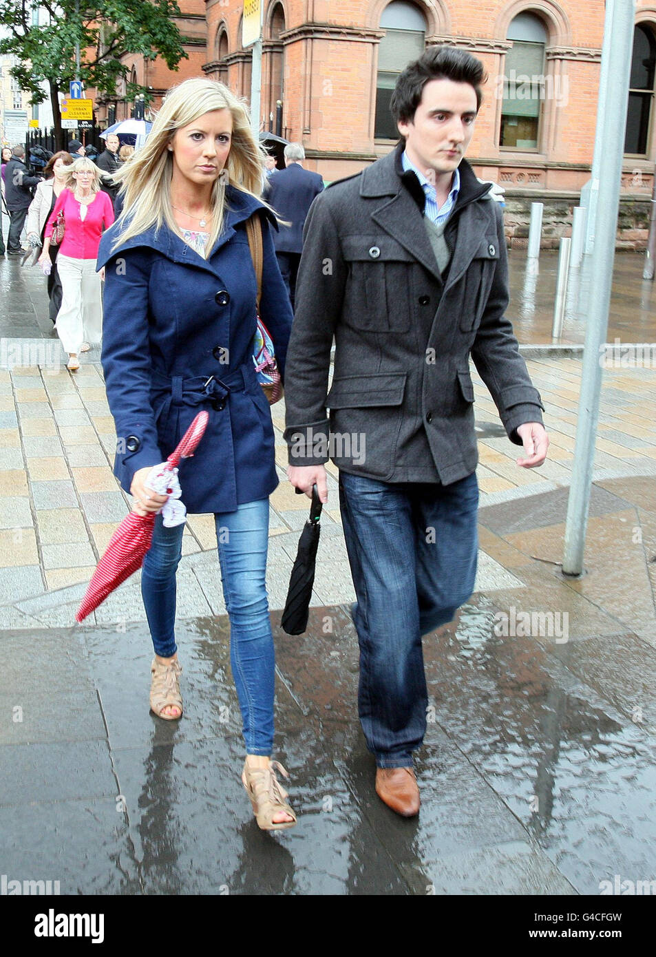 Hazel Stewart's daughter Lisa and son Andrew, leave Belfast Coroners ...