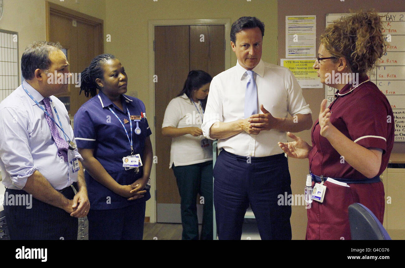 David Cameron visits University College Hospital Stock Photo - Alamy
