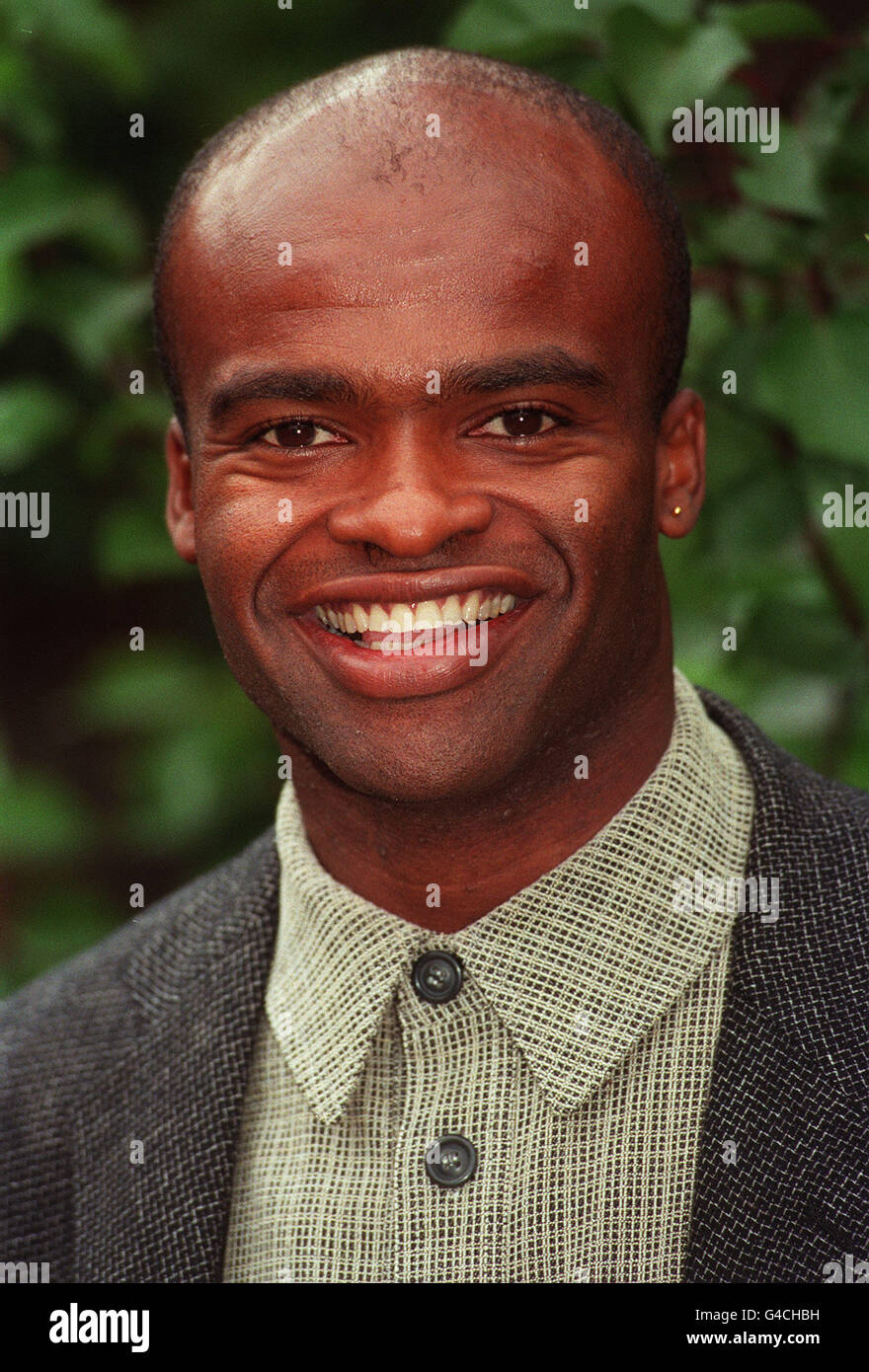 PA NEWS PHOTO 3/9/97 ATHLETE KRIS AKABUSI A BBC TELEVISON CHILDREN'S ...
