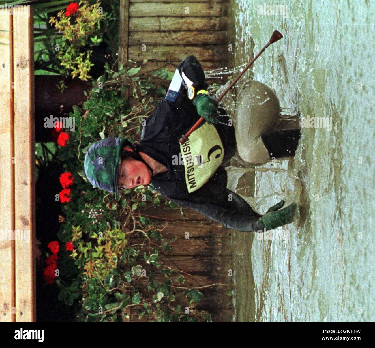 Jo Scott gets to her feet after falling from "Windsor" at the Lake ...