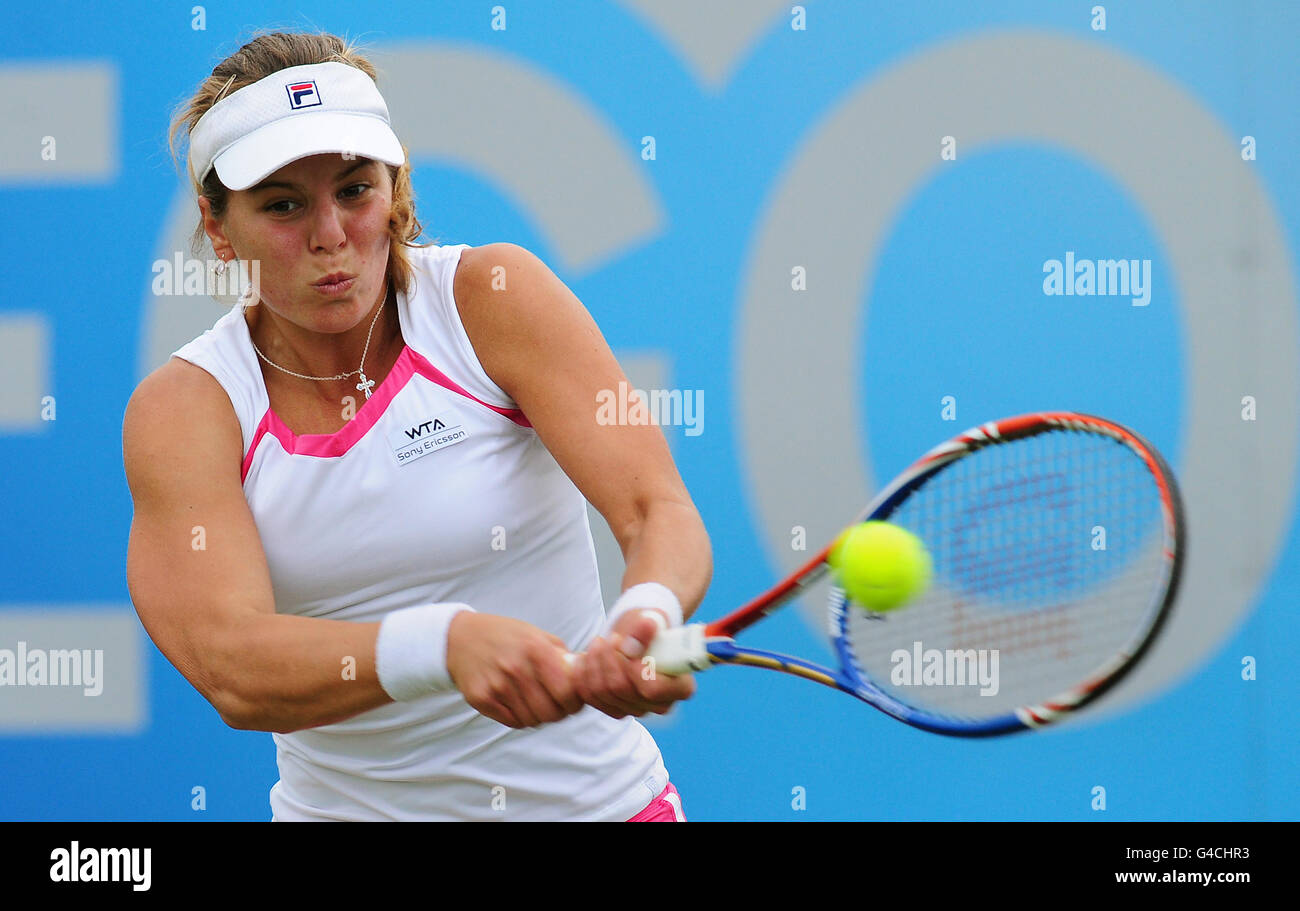 Georgia's Anna Tatishvili during her game with Serbia's Ana Ivanovic ...