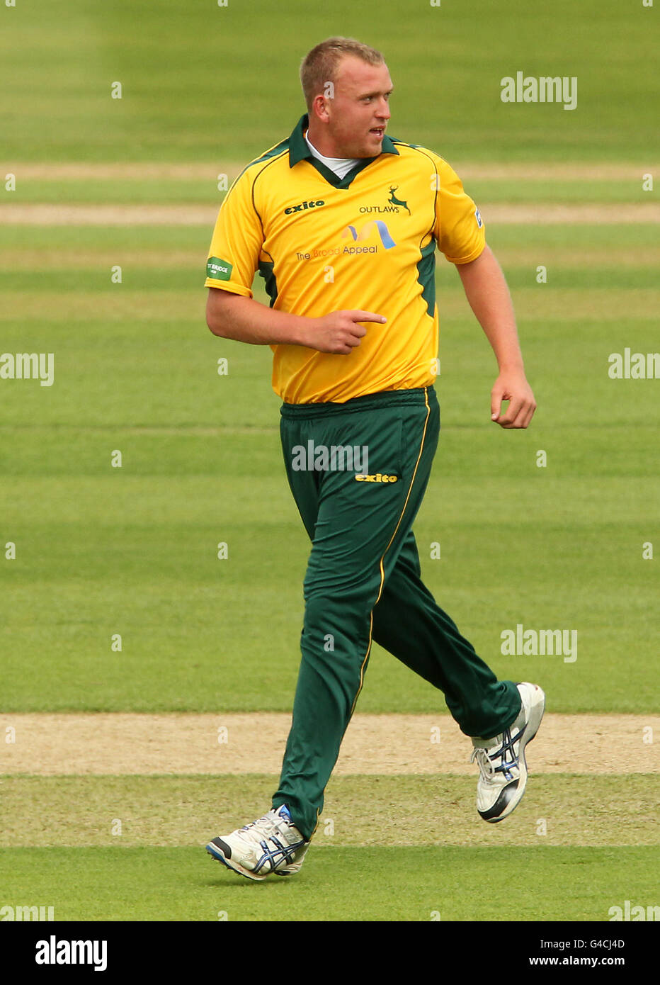 Celebrates taking the wicket of warwickshire bears neil carter hi-res ...